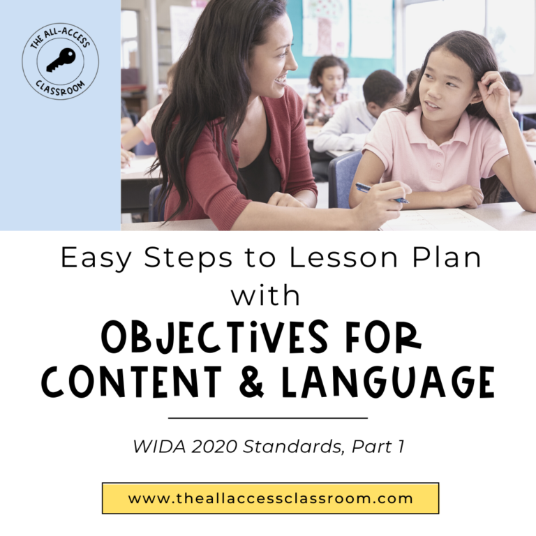 Easy Steps to Lesson Plan with Objectives for Content & Language - WIDA ...